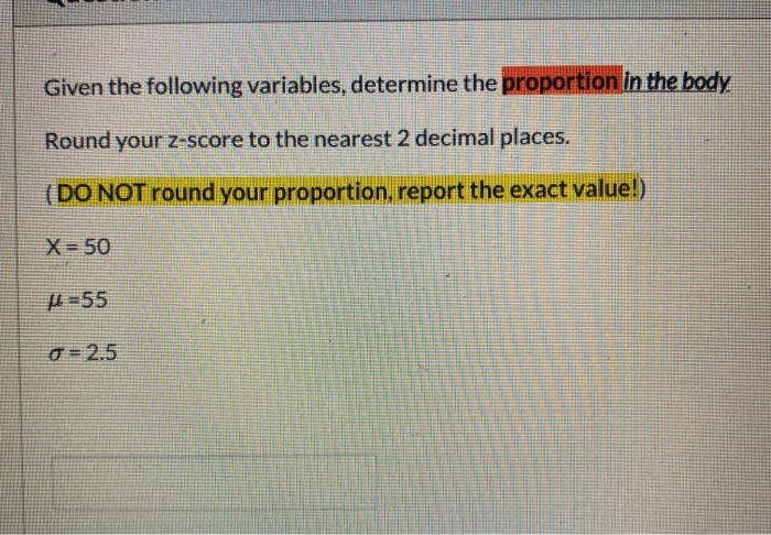 Solved Given the following variables, determine the | Chegg.com