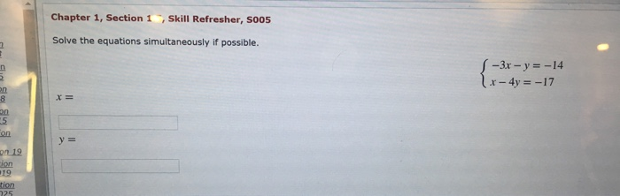 Solved Chapter 1, Section 1 Skill Refresher, S005 Solve the | Chegg.com