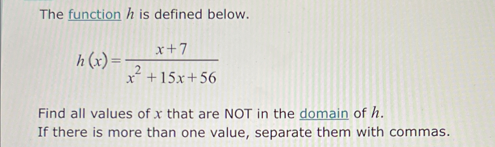 Solved The function h ﻿is defined | Chegg.com