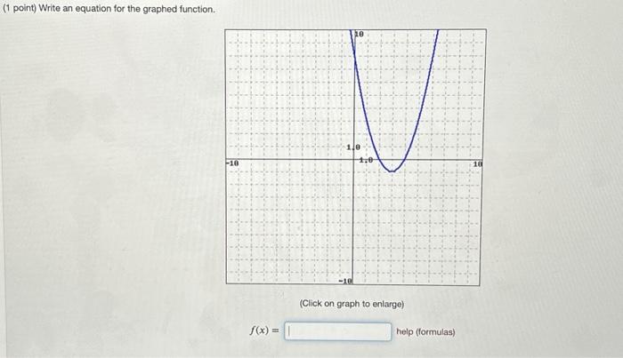 Solved (1 point) Write an equation for the graphed function. | Chegg.com
