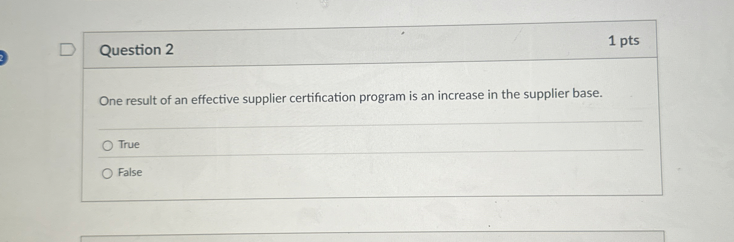 Solved Question 2ne result of an effective supplier | Chegg.com
