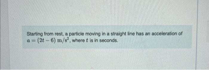 Solved Starting from rest, a particle moving in a straight | Chegg.com