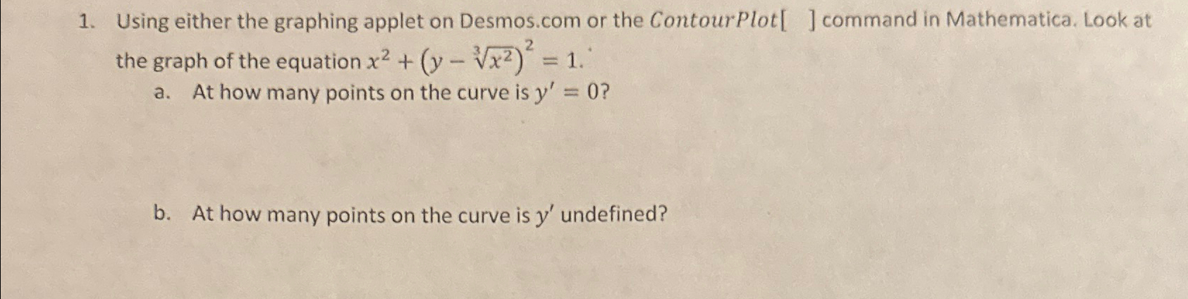 Solved Using either the graphing applet on Desmos.com or the | Chegg.com
