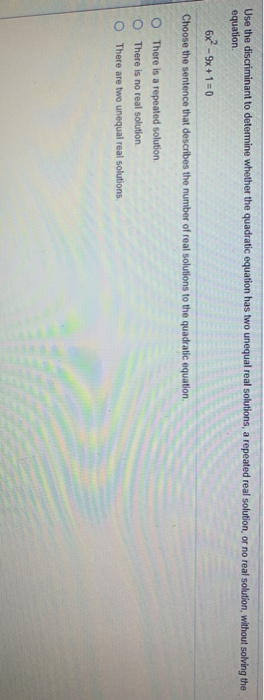 Solved Use the discriminant to determine whether the | Chegg.com