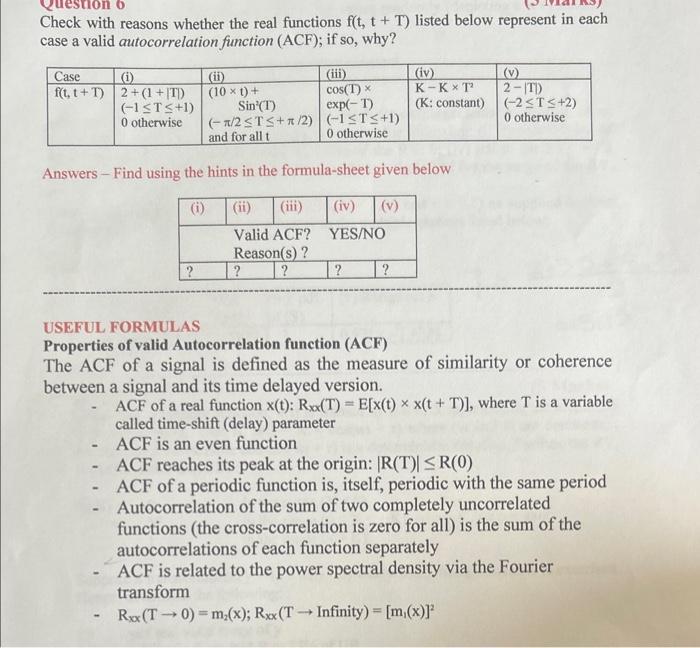 Solved Check with reasons whether the real functions | Chegg.com
