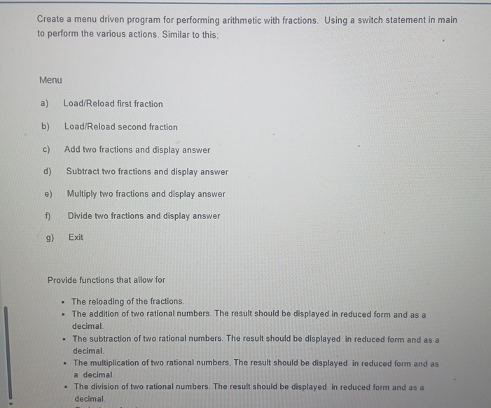 Solved Using dev c++ ﻿compiler without the use of float, | Chegg.com