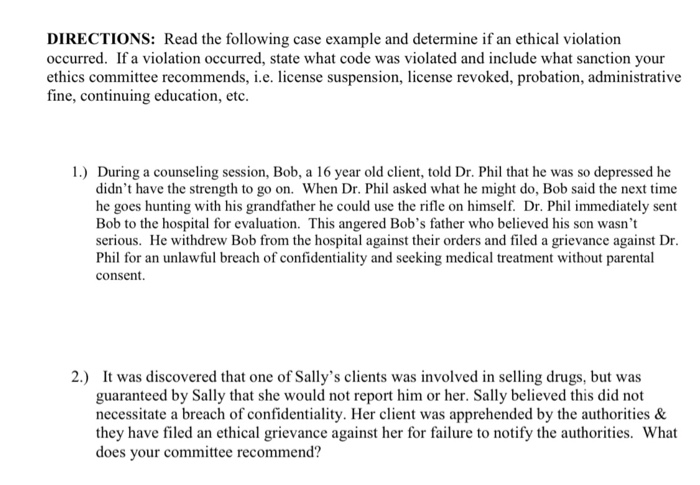 Solved DIRECTIONS: Read the following case example and | Chegg.com