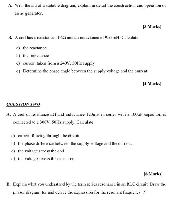 Solved A. ﻿With the aid of a suitable diagram, explain in | Chegg.com