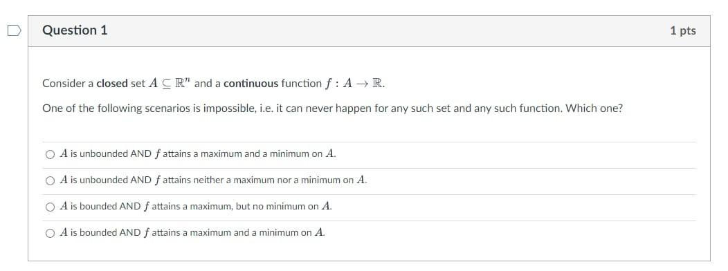 Solved Consider a closed set A⊆Rn and a continuous function | Chegg.com