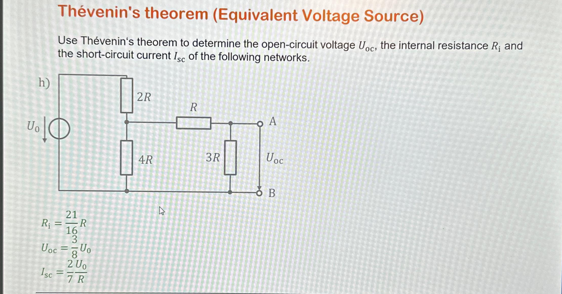 Solved Thévenin's theorem (Equivalent Voltage Source)Use | Chegg.com