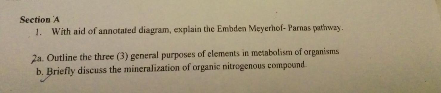 Solved Section A 1. With aid of annotated diagram, explain | Chegg.com