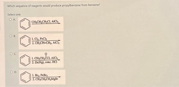 Solved Which sequence of reagents would produce | Chegg.com
