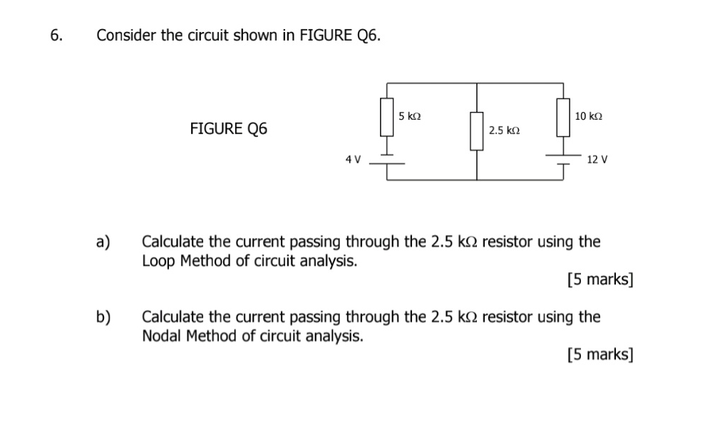 Solved Consider the circuit shown in FIGURE Q6.FIGURE Q6a) | Chegg.com