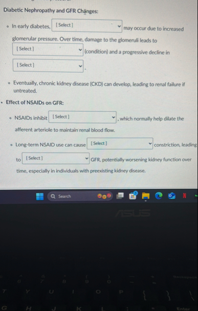 Solved Diabetic Nephropathy and GFR Chänges:In early | Chegg.com