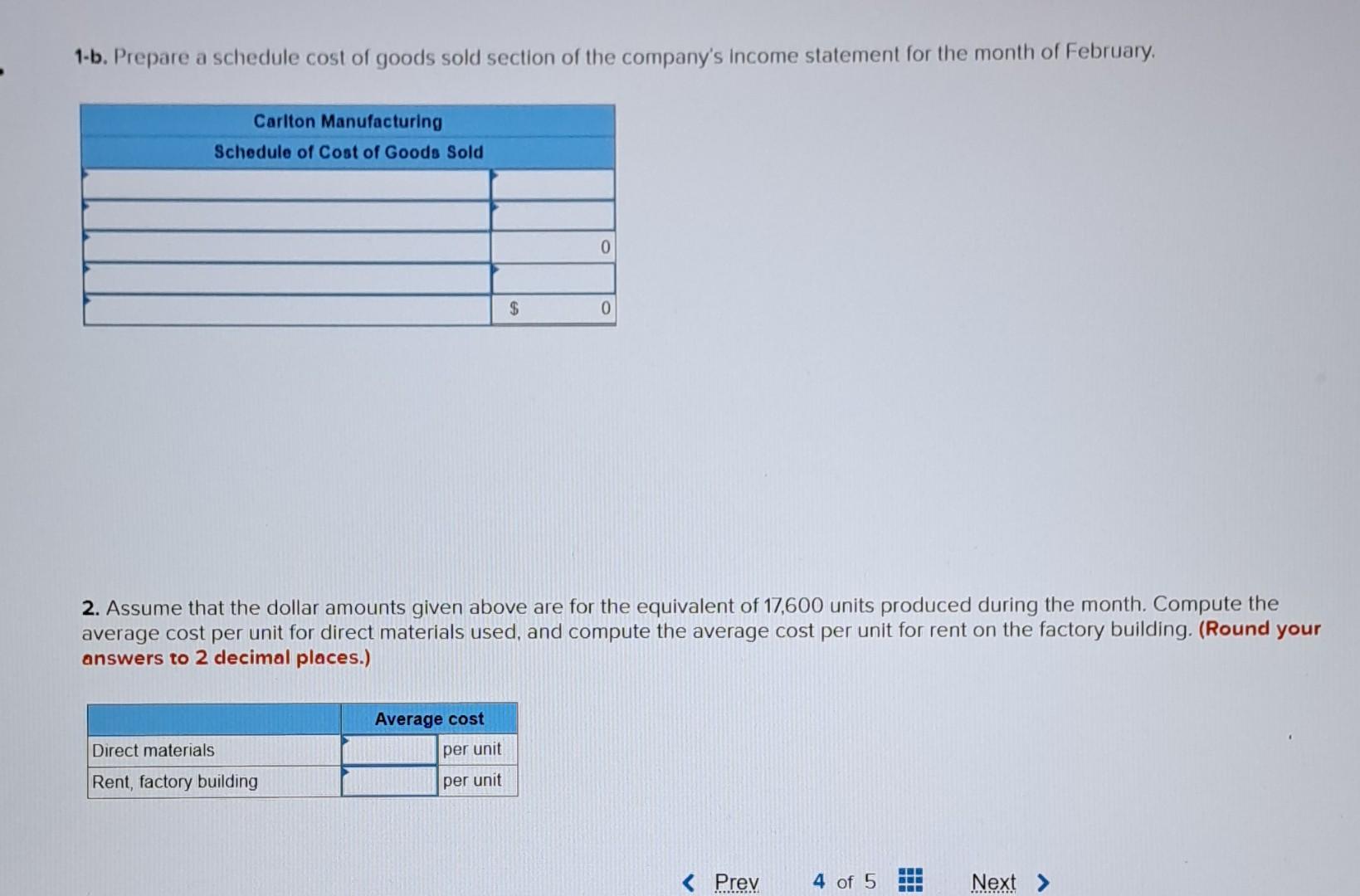 Carlton Manufacturing Company provided the following | Chegg.com