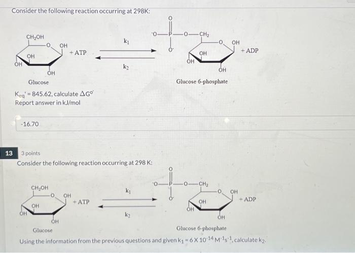 Solved Consider The Following Reaction Occurring At 298 K