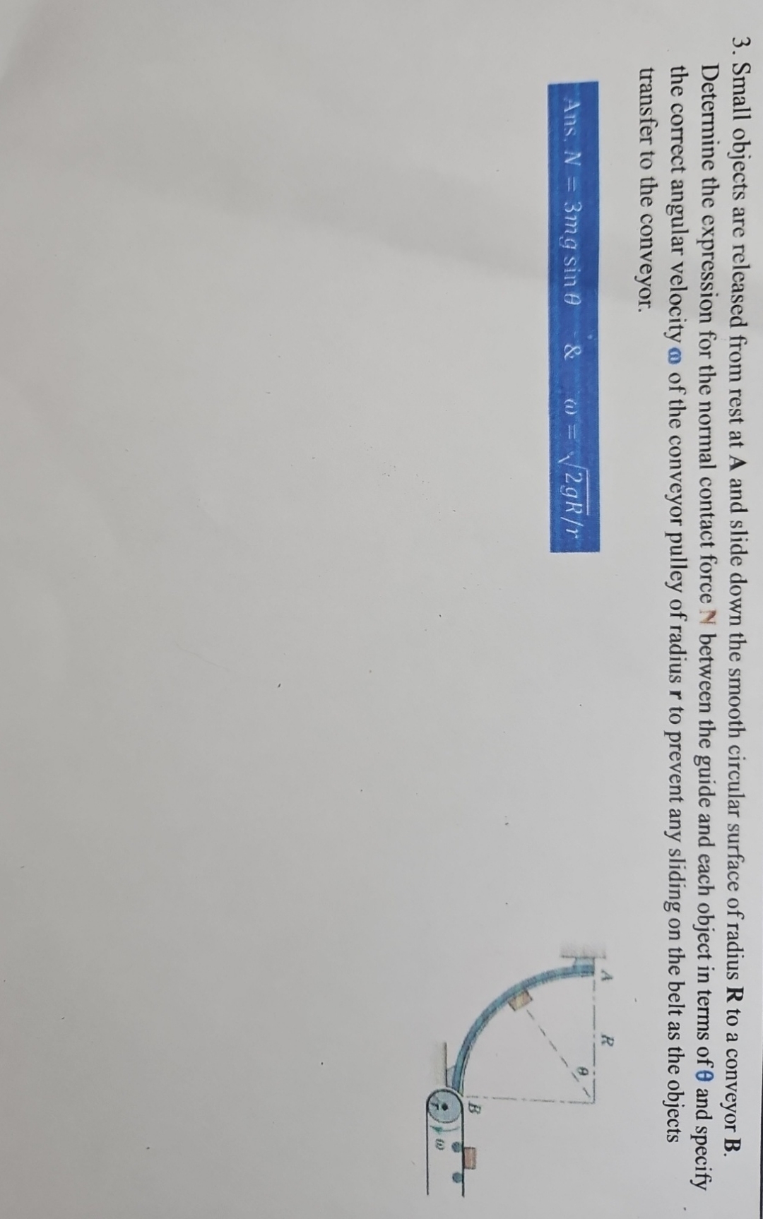 Solved Small objects are released from rest at A and slide | Chegg.com