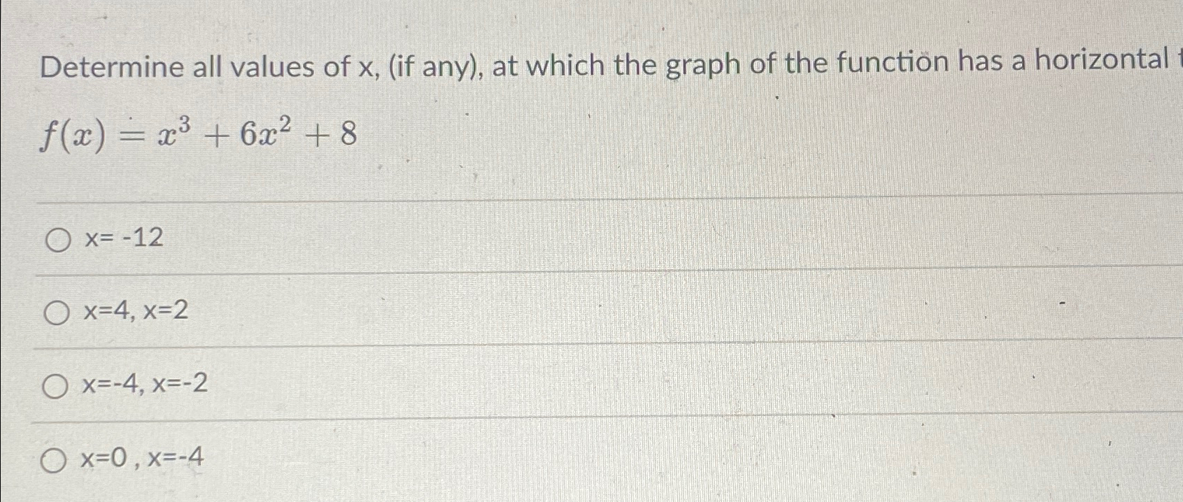 Solved Determine all values of x, (if any), ﻿at which the | Chegg.com