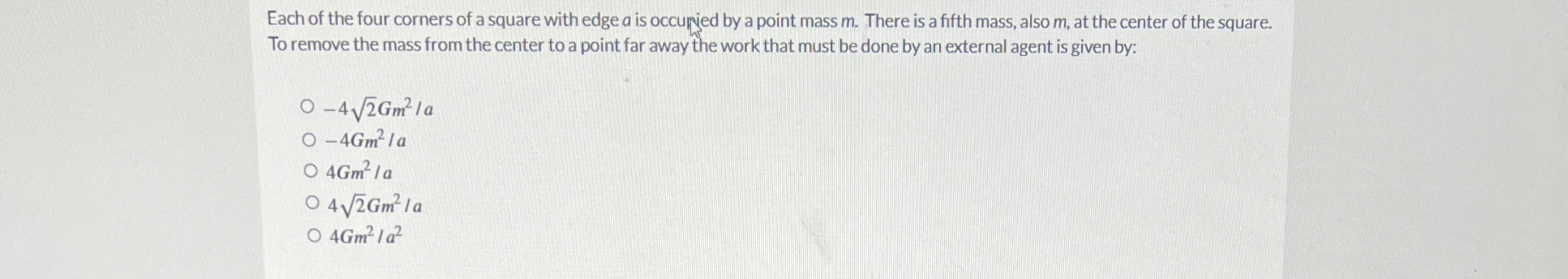 Solved Each of the four corners of a square with edge a ﻿is | Chegg.com