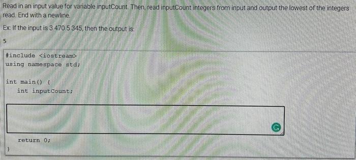 Solved Read In An Input Value For Variable Inputcount Then