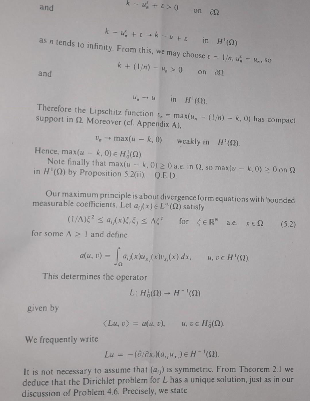 Solved k−unε+ε>0 on ∂Ω k−unc+ε→k−u+ε in H′(Ω) as n tends to | Chegg.com