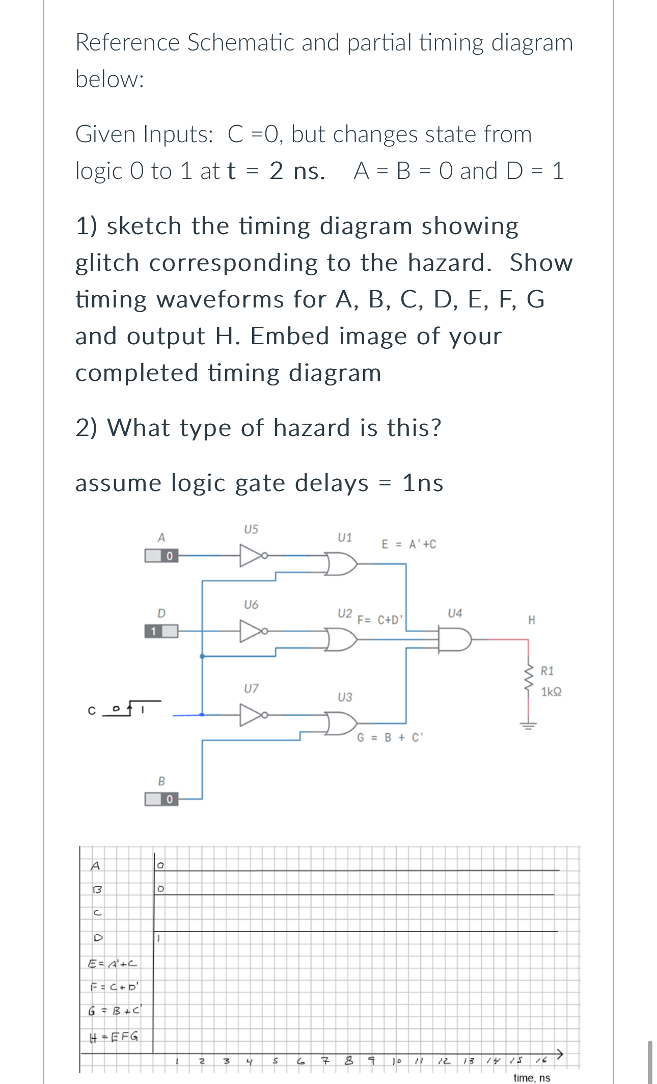 Solved Reference Schematic and partial timing diagram | Chegg.com