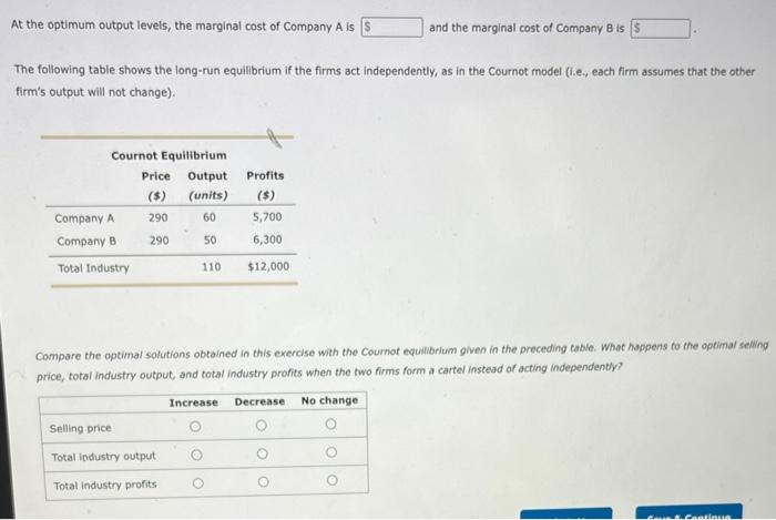 Solved Assume That Two Companies A And B Are Duopolists