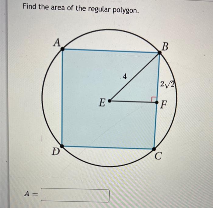 Solved Find the area of the regular polygon. | Chegg.com