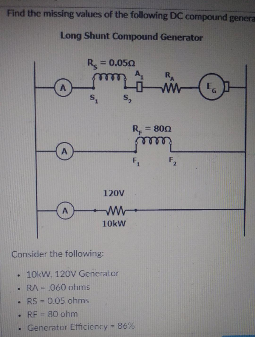 Solved Find the missing values of the following DC compound | Chegg.com
