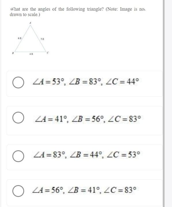 Solved What are the angles of the following triangle? (Note: | Chegg.com