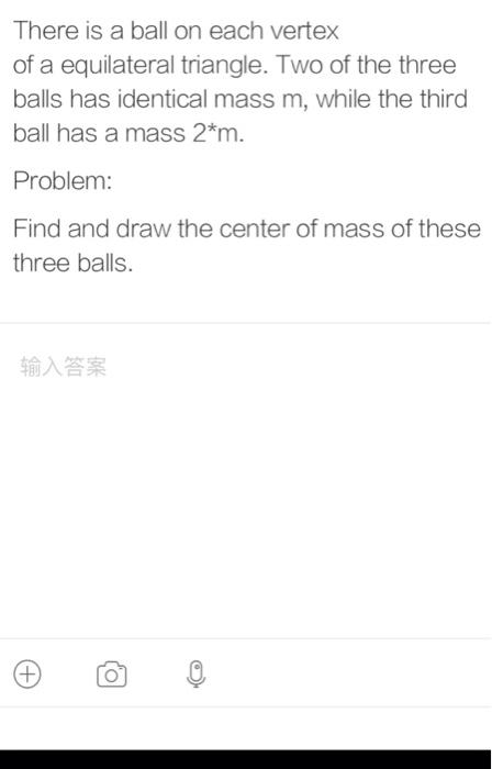 Solved There is a ball on each vertex of a equilateral | Chegg.com