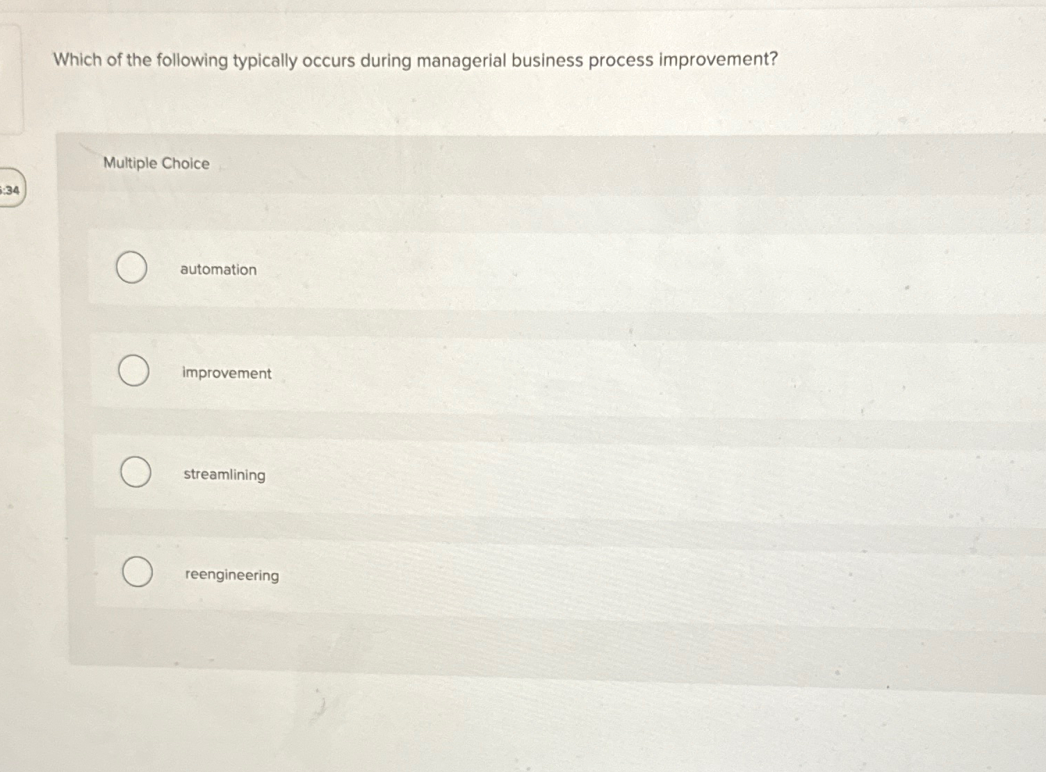 Solved Which of the following typically occurs during | Chegg.com