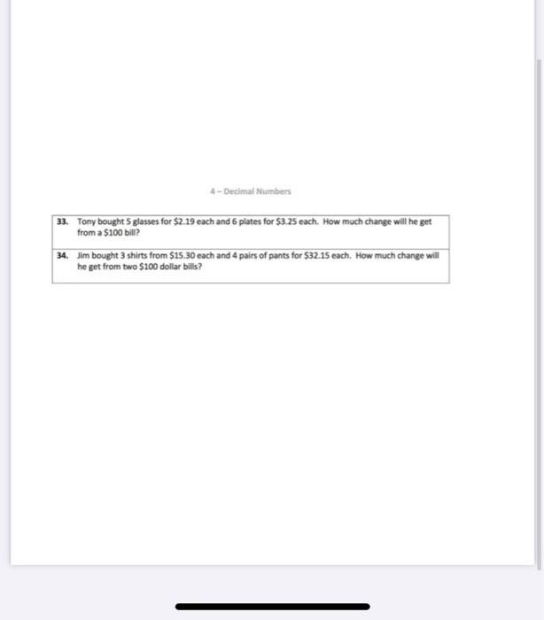 Solved 4-Decimal Numbers 4C-WORKSHEET: Multiplication of | Chegg.com