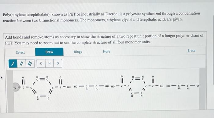 Solved Polyethylene terephthalate), known as PET or | Chegg.com