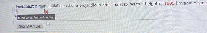 Solved Find the.minimum initial speed of a projectile in | Chegg.com