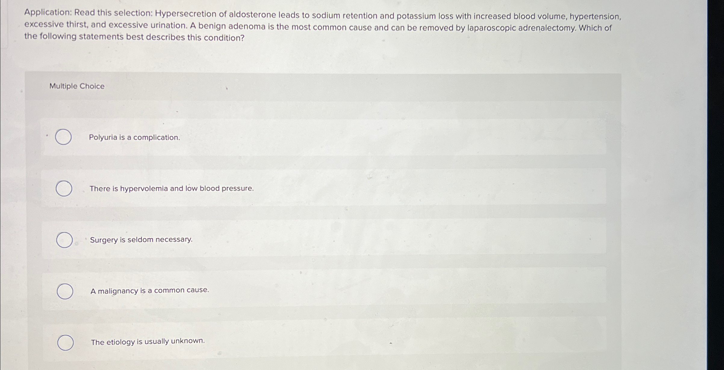 Solved Application: Read this selection: Hypersecretion of | Chegg.com