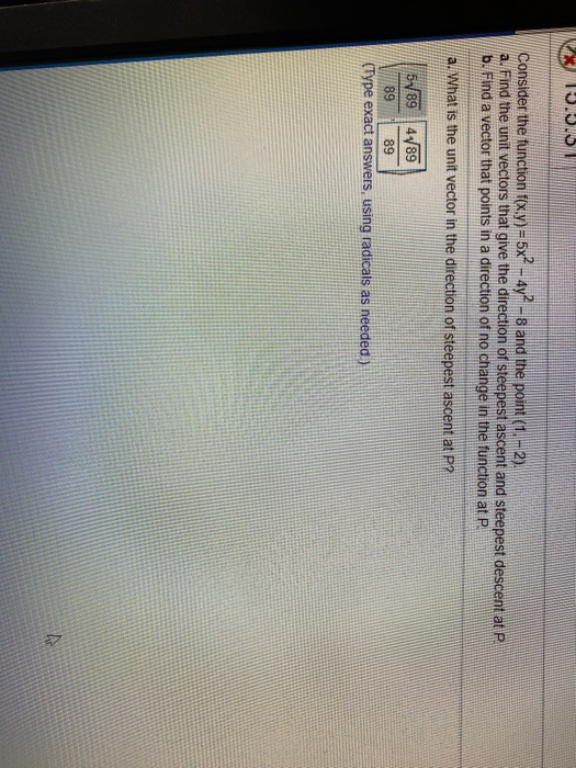 Solved ke 0.6 Consider the function f(x,y) = 5x2 - 4y2 - 8 | Chegg.com