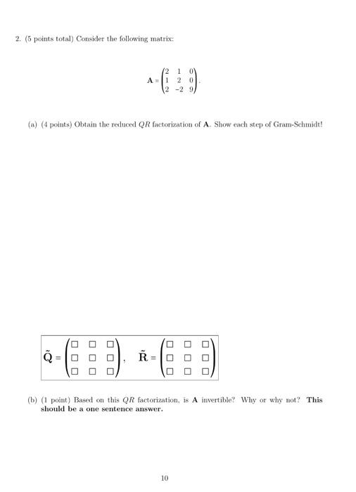 Solved For (f)-(h), consider the following matrices: | Chegg.com