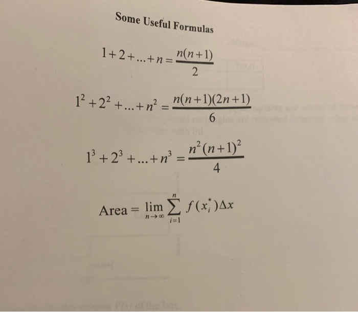 Solved Some Useful Formulas 1+2+...+n= n(n+1) 2 12 +2 | Chegg.com
