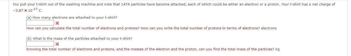 Solved -3.87×10-17C.(a) ﻿How many electrons are attached to | Chegg.com