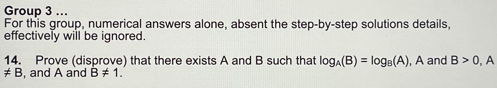 Solved 14. ﻿Prove (disprove) ﻿that there exists A and B | Chegg.com