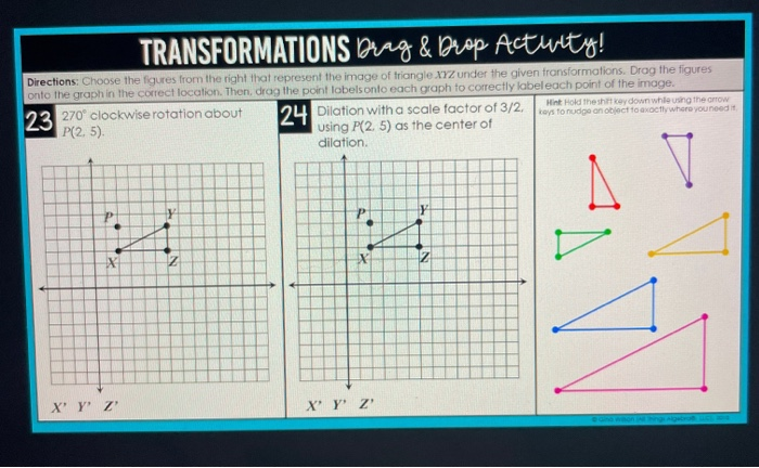 Solved TRANSFORMATIONS Dag & Drop Actuity! Directions: | Chegg.com