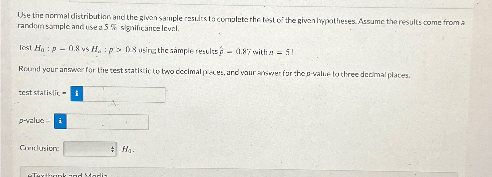 Solved Use the normal distribution and the given sample | Chegg.com