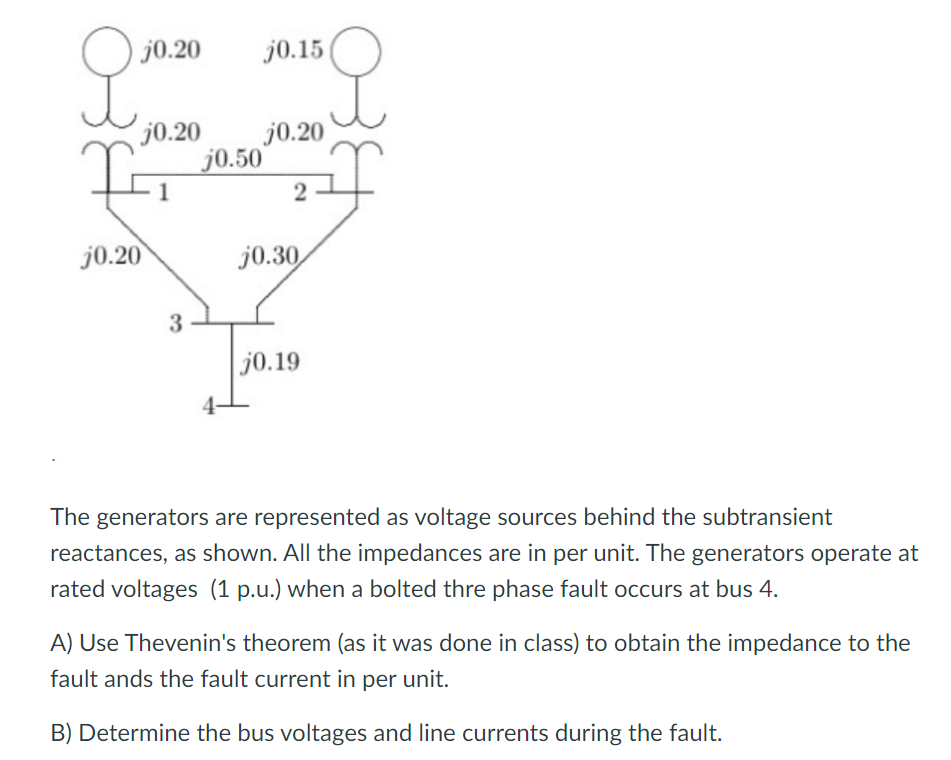 Solved The generators are represented as voltage sources | Chegg.com