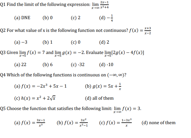 Solved Q1 ﻿Find the limit of the following expression: | Chegg.com