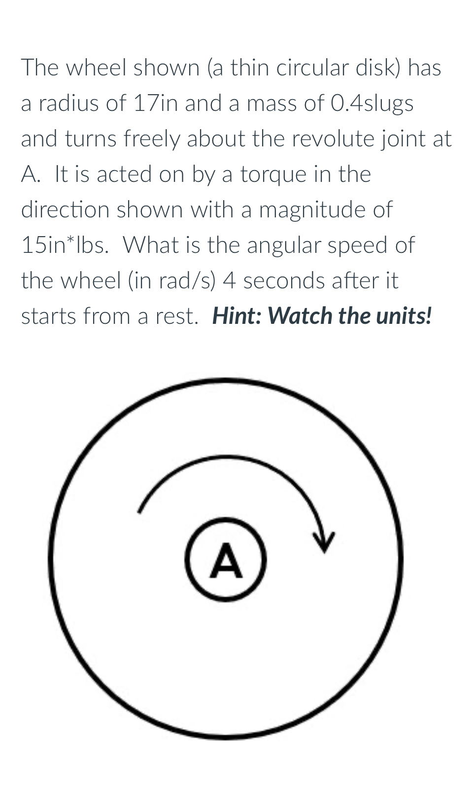 Solved The wheel shown (a thin circular disk) ﻿has a radius | Chegg.com