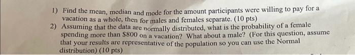 Solved Please help answer question 2 using the data: | Chegg.com