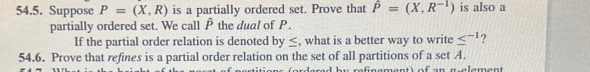 Solved 54.5. ﻿Suppose P=(x,R) ﻿is a partially ordered set. | Chegg.com