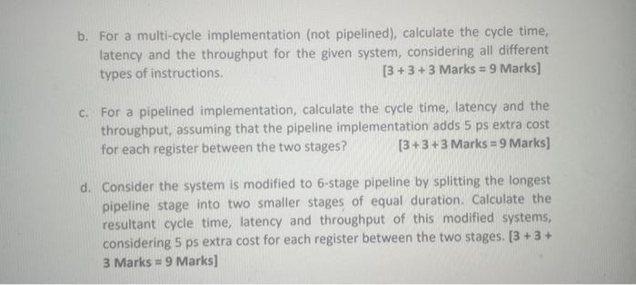 Solved Consider a system that takes following time on each | Chegg.com