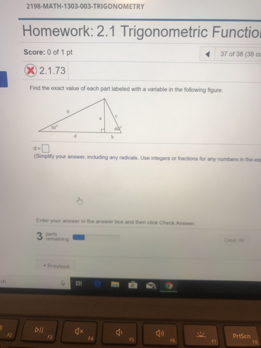 Solved 2198-MATH-1303-003-TRIGONOMETRY Homework: 2.1 | Chegg.com